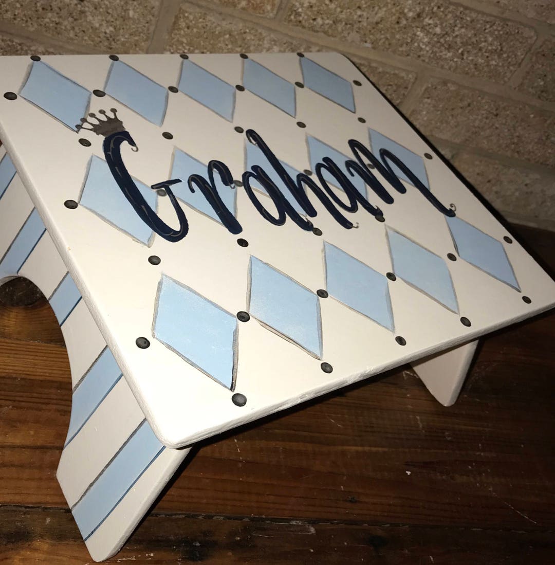 Hand Painted Step Stool, Toddler Child Kids, Bathroom Stool ...