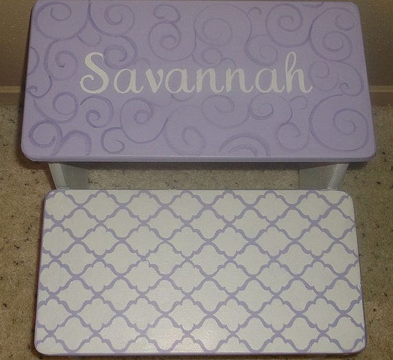 Girls Lavender Purple Step Stool Toddlernurserybathroom - Etsy