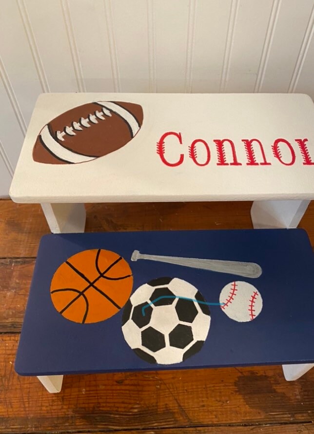 Boys Man Sports Cave, Round Side Table, End Table Bedside, Nursery ...