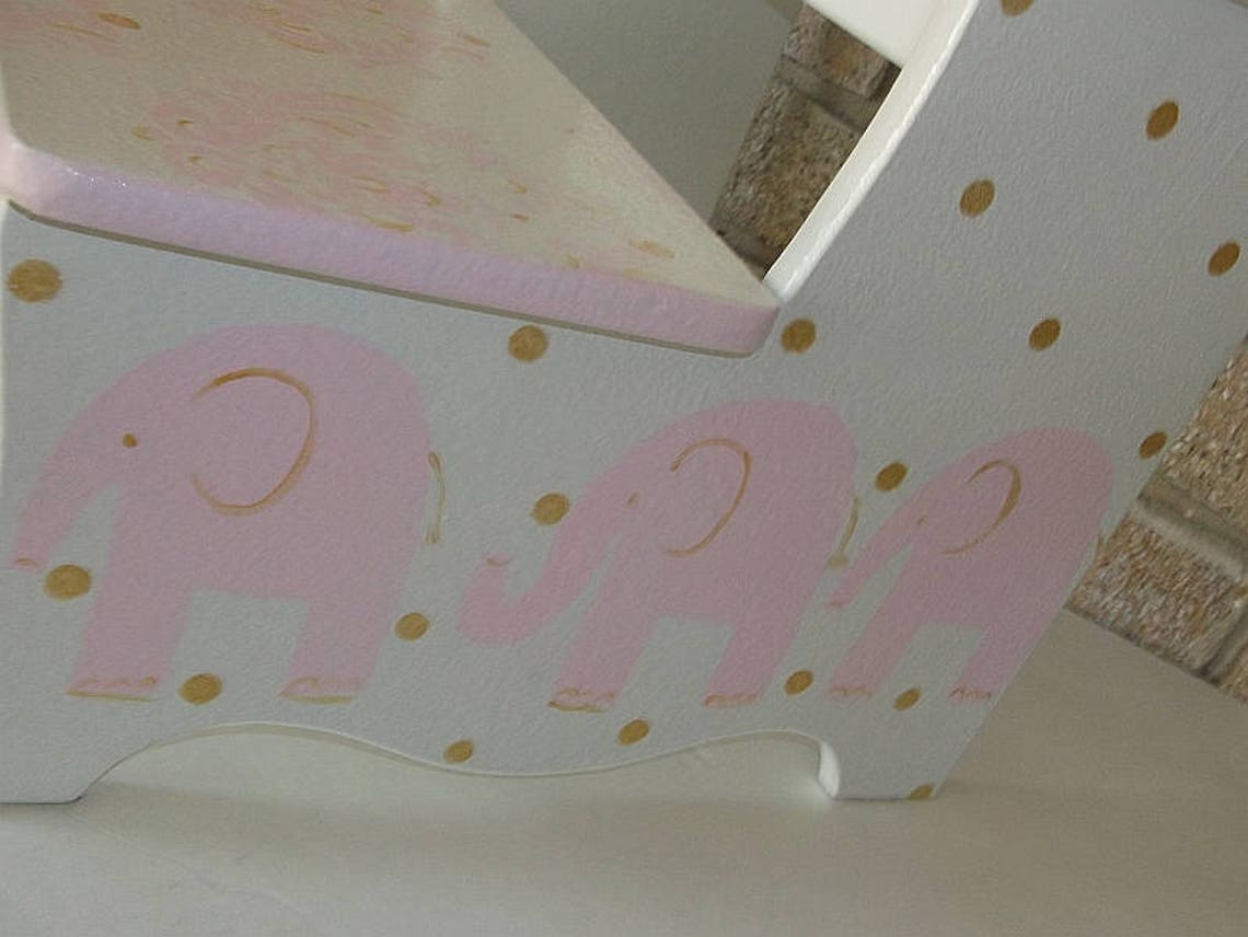 Step Stool for Girls Pink Gold Toddler Pigs Personalized - Etsy