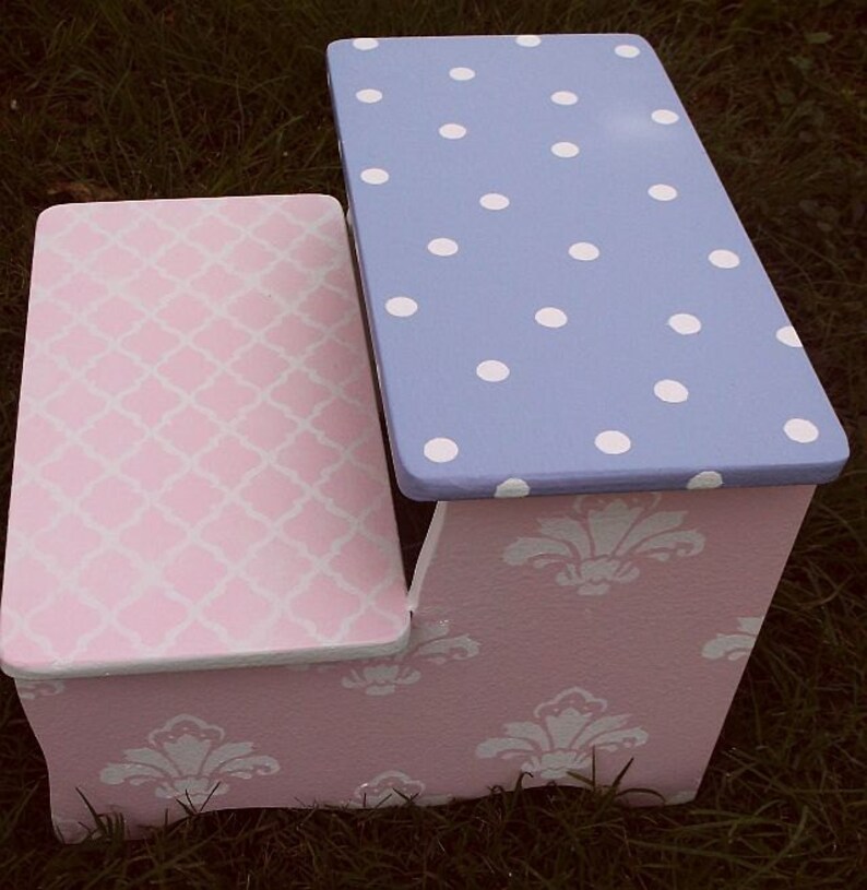 Lavender Pink Personalizedcustom Wood Kids Stool Nursery - Etsy