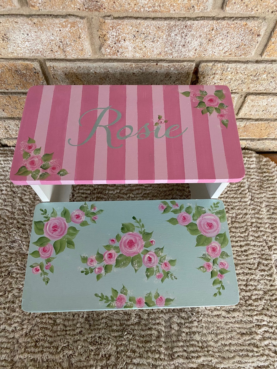 Kitchen Stool, Flowers Boho, Vintage Roses, Navy Blue Roses, Bathroom ...