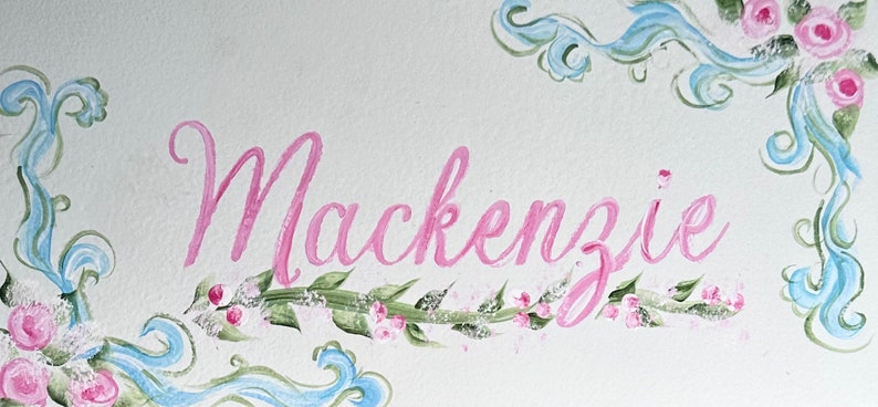 Girls Personalized Step Stool,kids Furniture, Roses, Romantic Floral ...