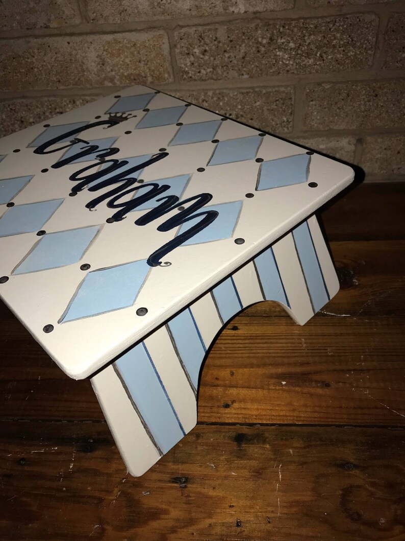 Hand Painted Step Stool, Toddler Child Kids, Bathroom Stool ...