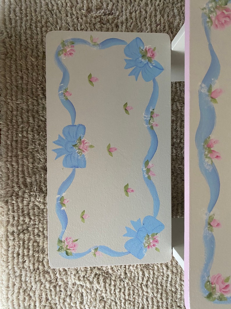 Girls Bows French Blue Roses Pink Romantic Girls Decor | Etsy