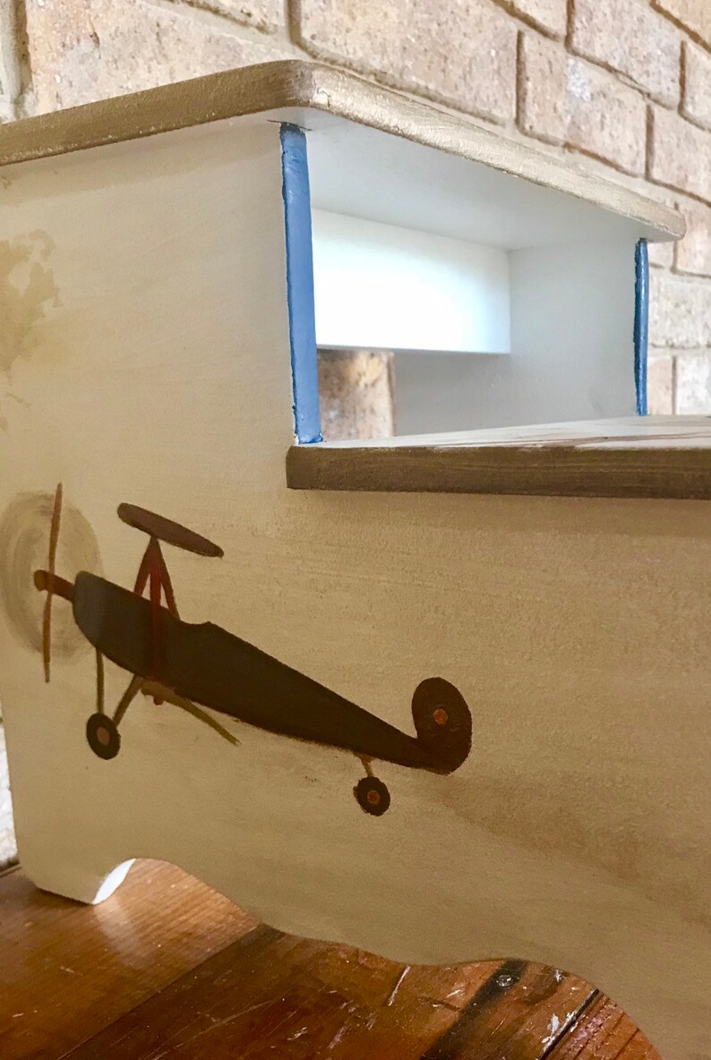 Vintage Airplanes Toddler Wood Nursery Step Stool Bathroom | Etsy