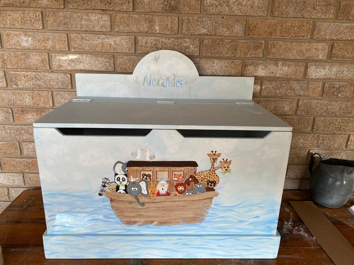 PERSONALIZED BOYS Toy Box Noahs Ark Animals 2x2 Toy - Etsy