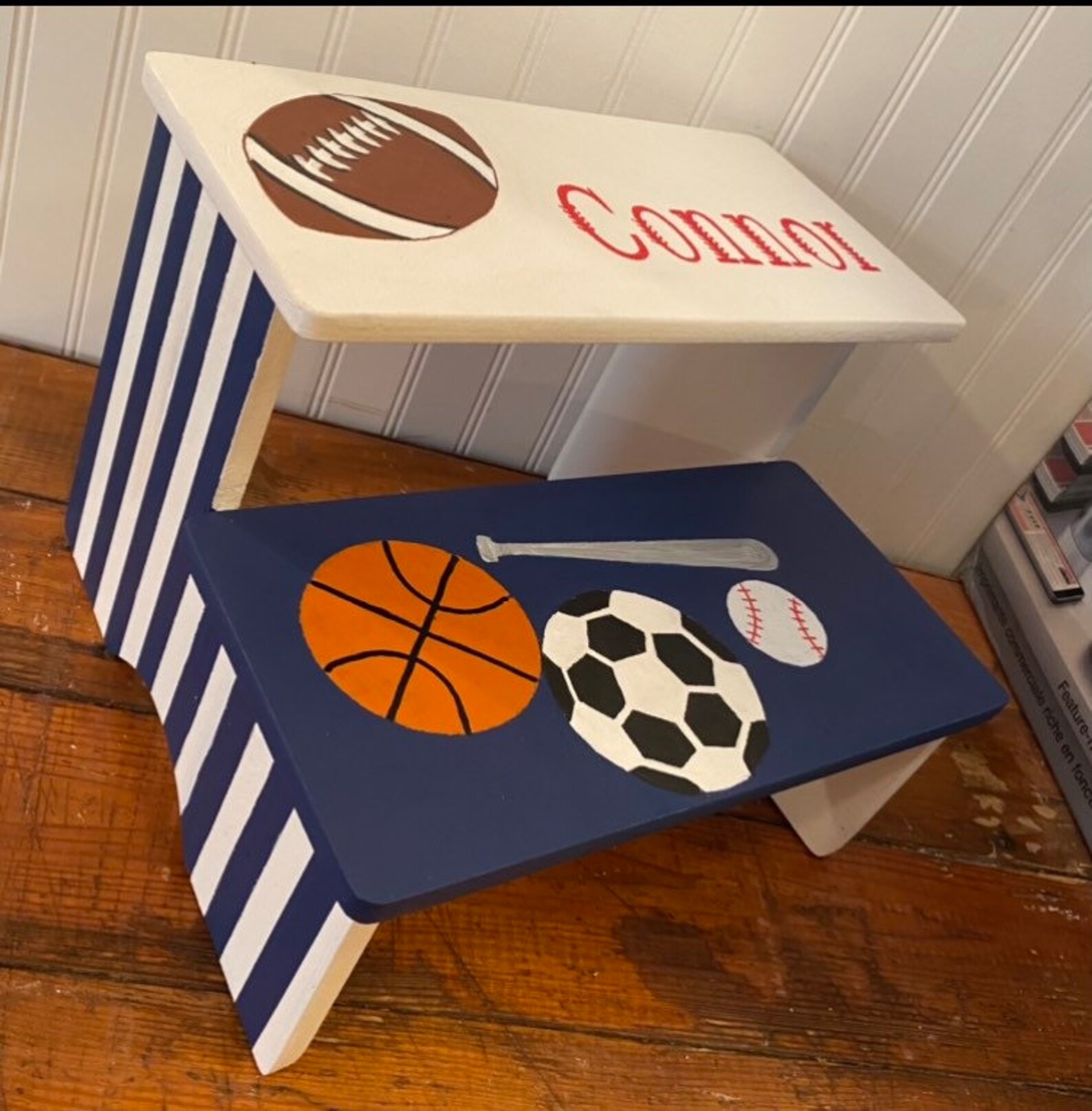 Boys Man Sports Cave, Round Side Table, End Table Bedside, Nursery ...
