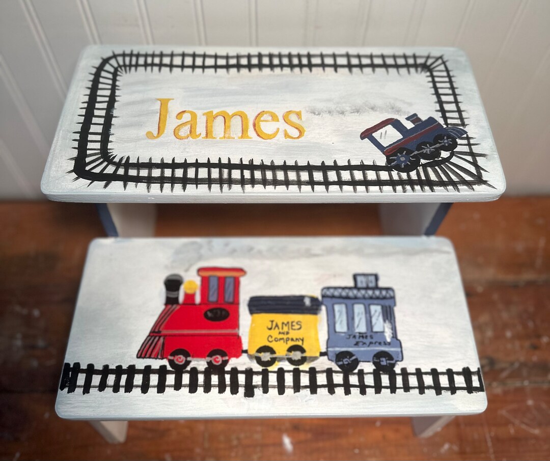 Trains Locamotive Caboose Bathroom Stool Boys - Etsy