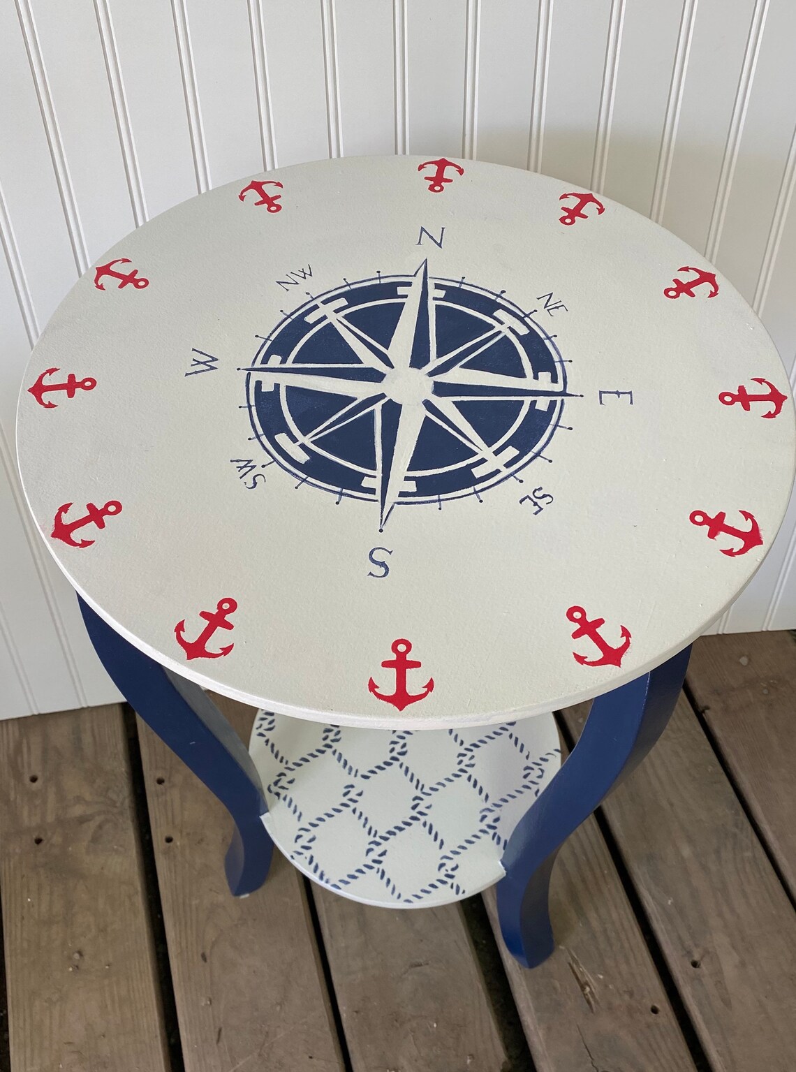 Nautica, Nautical, Table, Childs, Kids Table, Compass, Anchors Ropes ...