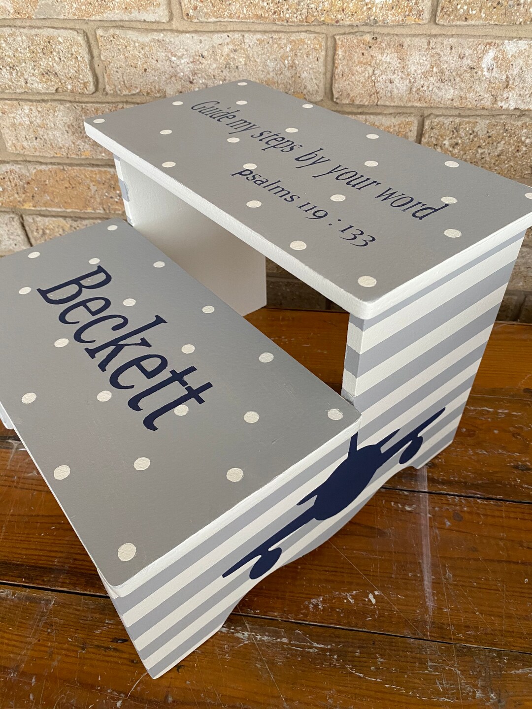 Boy's Airplane Themed Room, Step Stool for Bathroom, Personalized Gifts ...