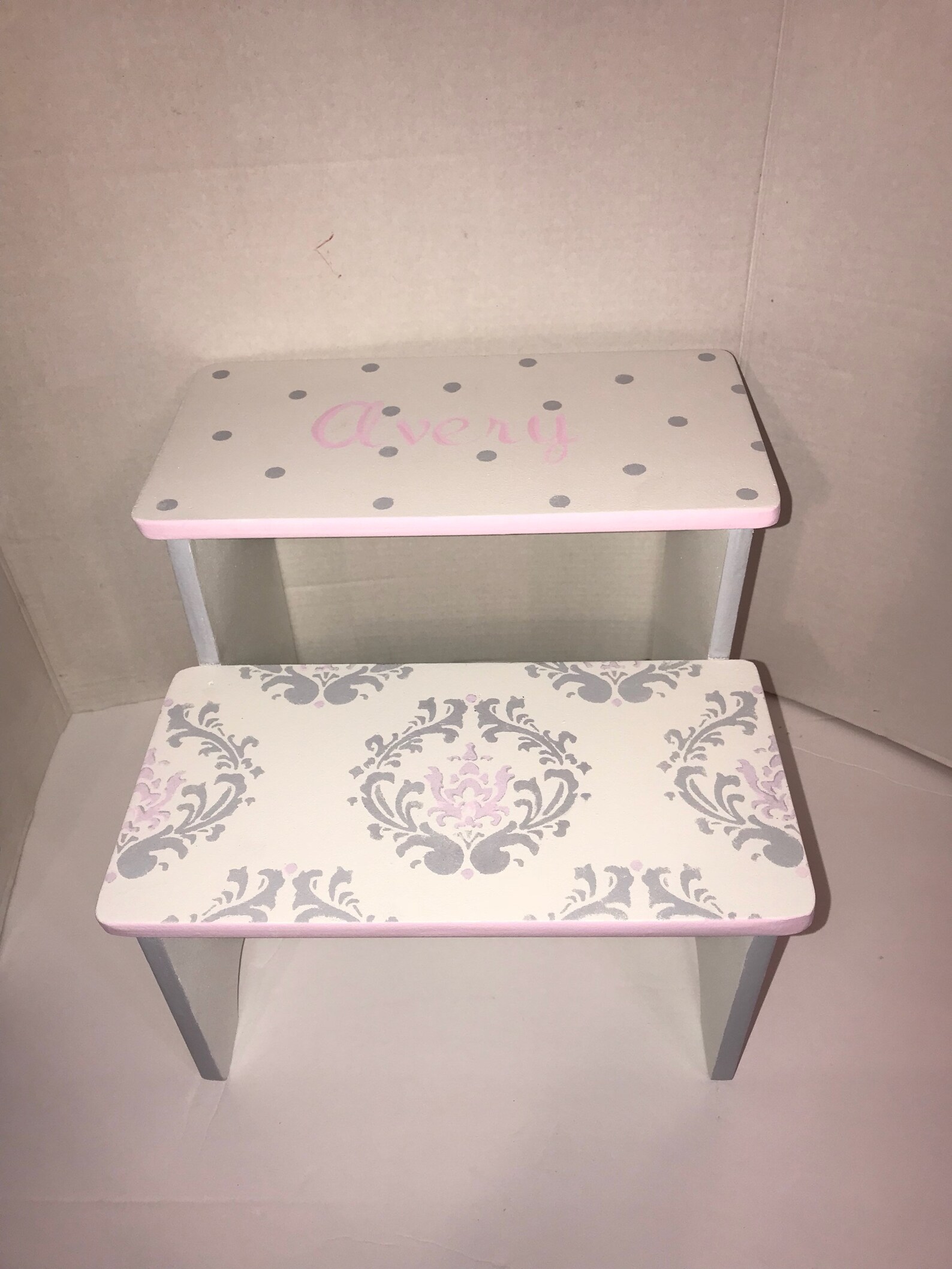 Step Stool for Girls Pink Gold Toddler Pigs Personalized - Etsy