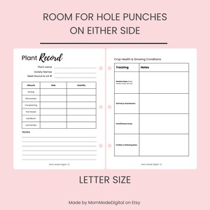 Plant Record & Crop Health Tracker: Garden Planner Printable (PDF) - Etsy