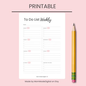 Weekly To-do List Printable: Minimalist Planner Insert (PDF) - Etsy