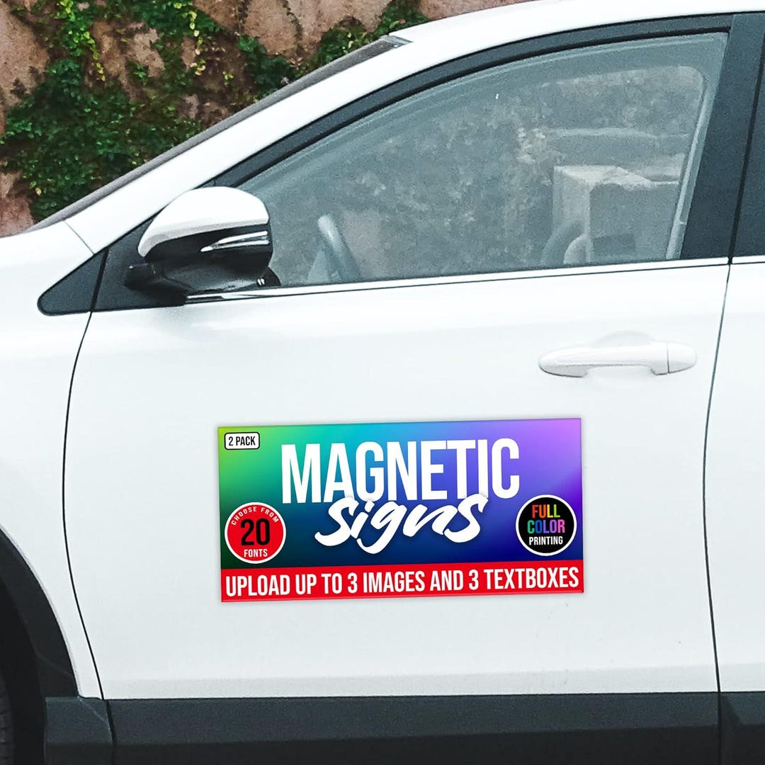 2-pack, Custom Magnet Signs in Full Color for Business and Advertising ...