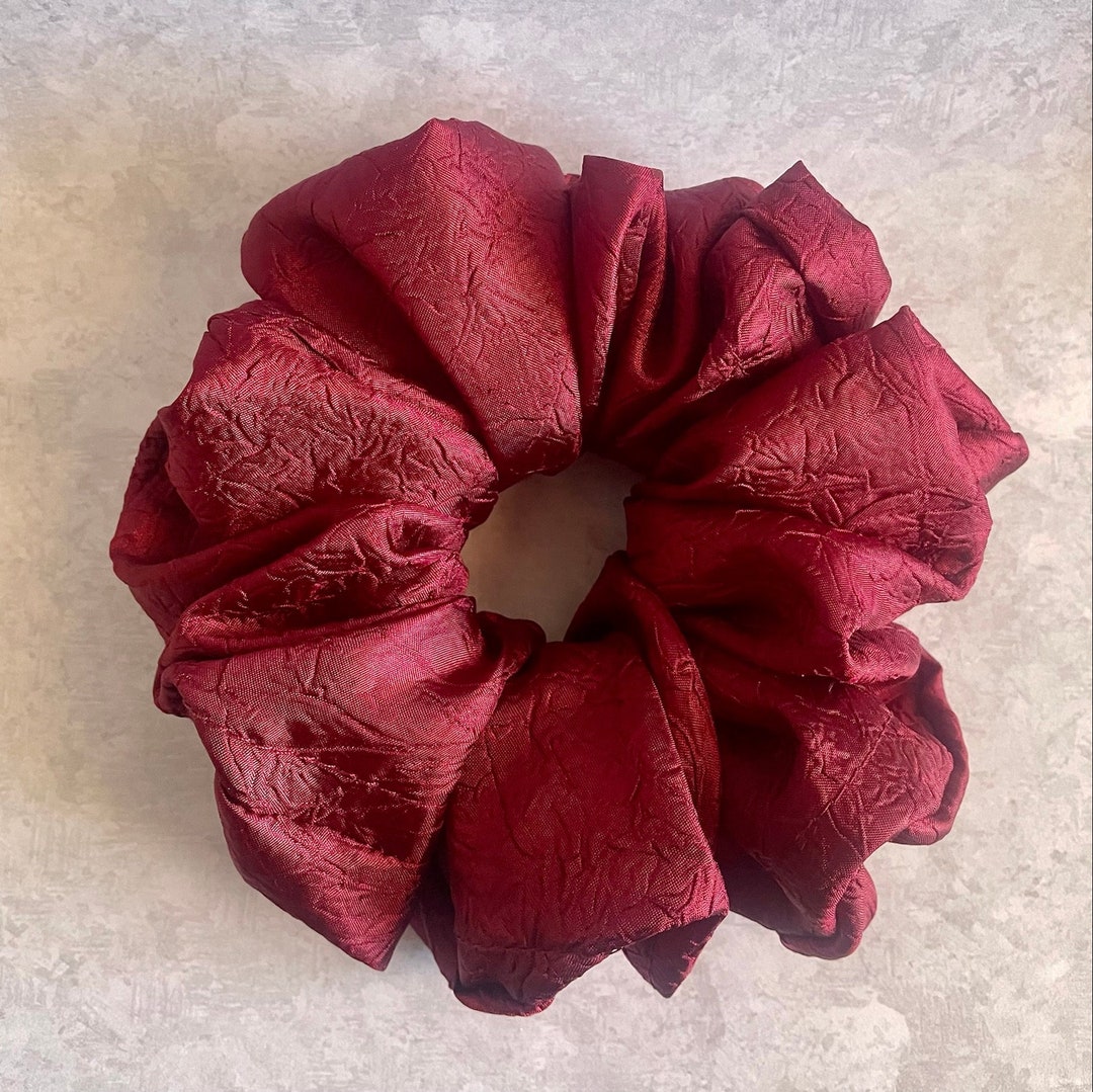 XL Burgundy Scrunchy -large Wine Scrunchie- Recycled Hair Tie-eco ...