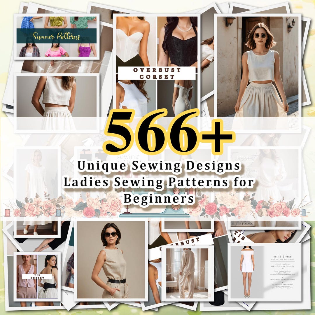 448+ Women Dress Pattern PDF Woman Set Beginner Easy Sewing Patterns ...