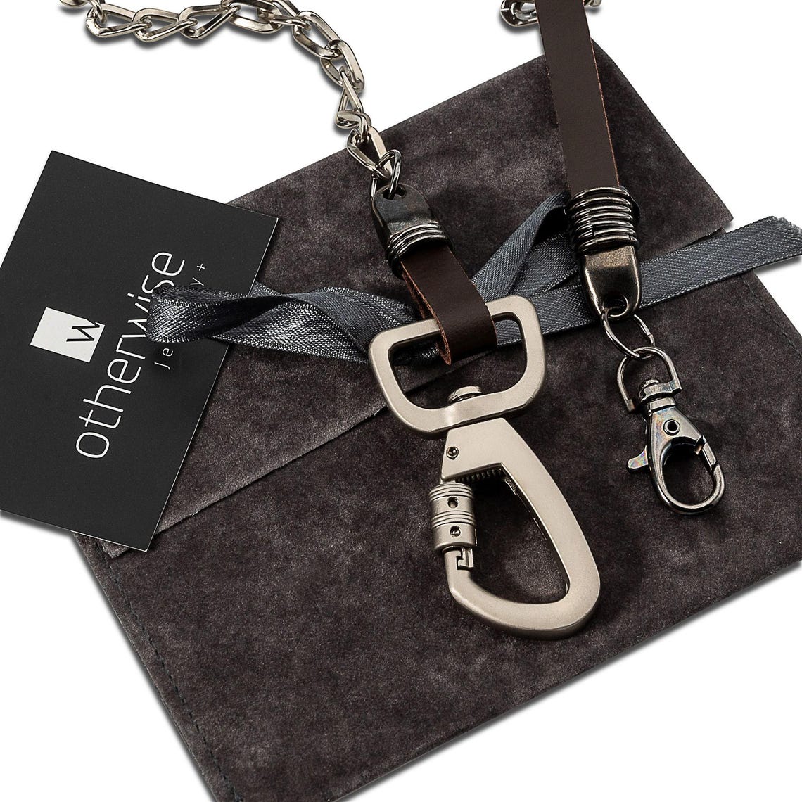 Bold Leather wallet Chain That Doubles as a Necklace, Unisex belt Chain ...