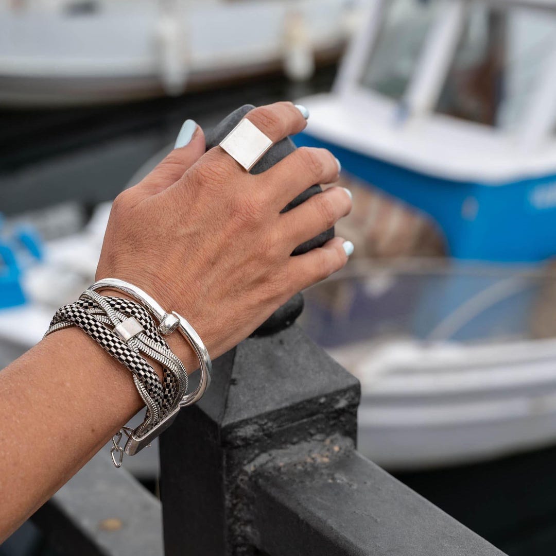 Chunky Snake Chains Bracelet, Bold and Edgy Silver Bracelet - Etsy