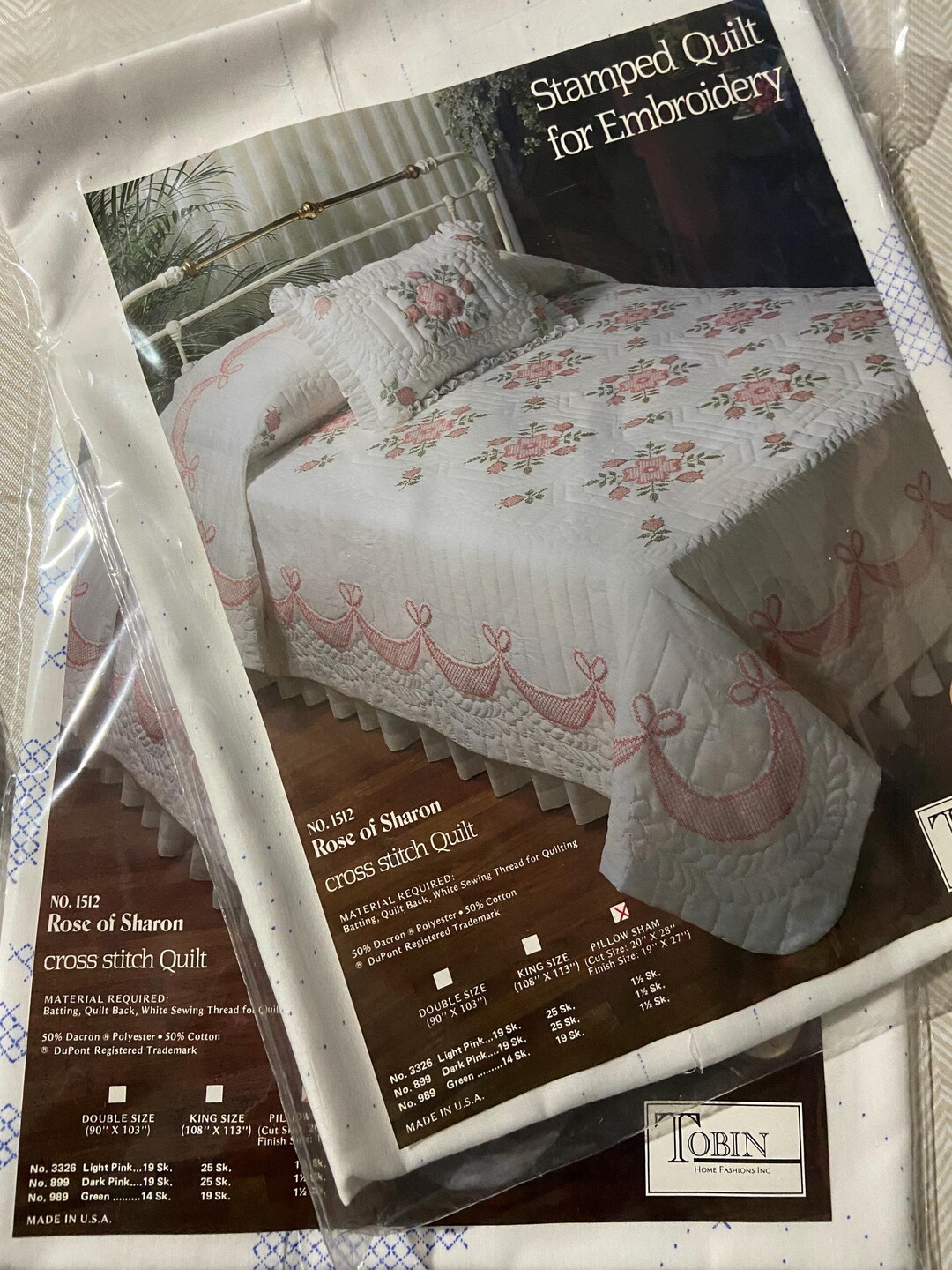 OOP Tobin “rose of Sharon” Cross Stitch Pillow Sham Kit (set of Two ...