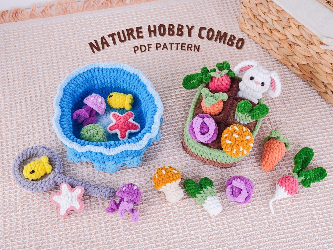 Nature Hobby Crochet Patterns Bundle, Fishing Tackle Bag Pattern, Small ...