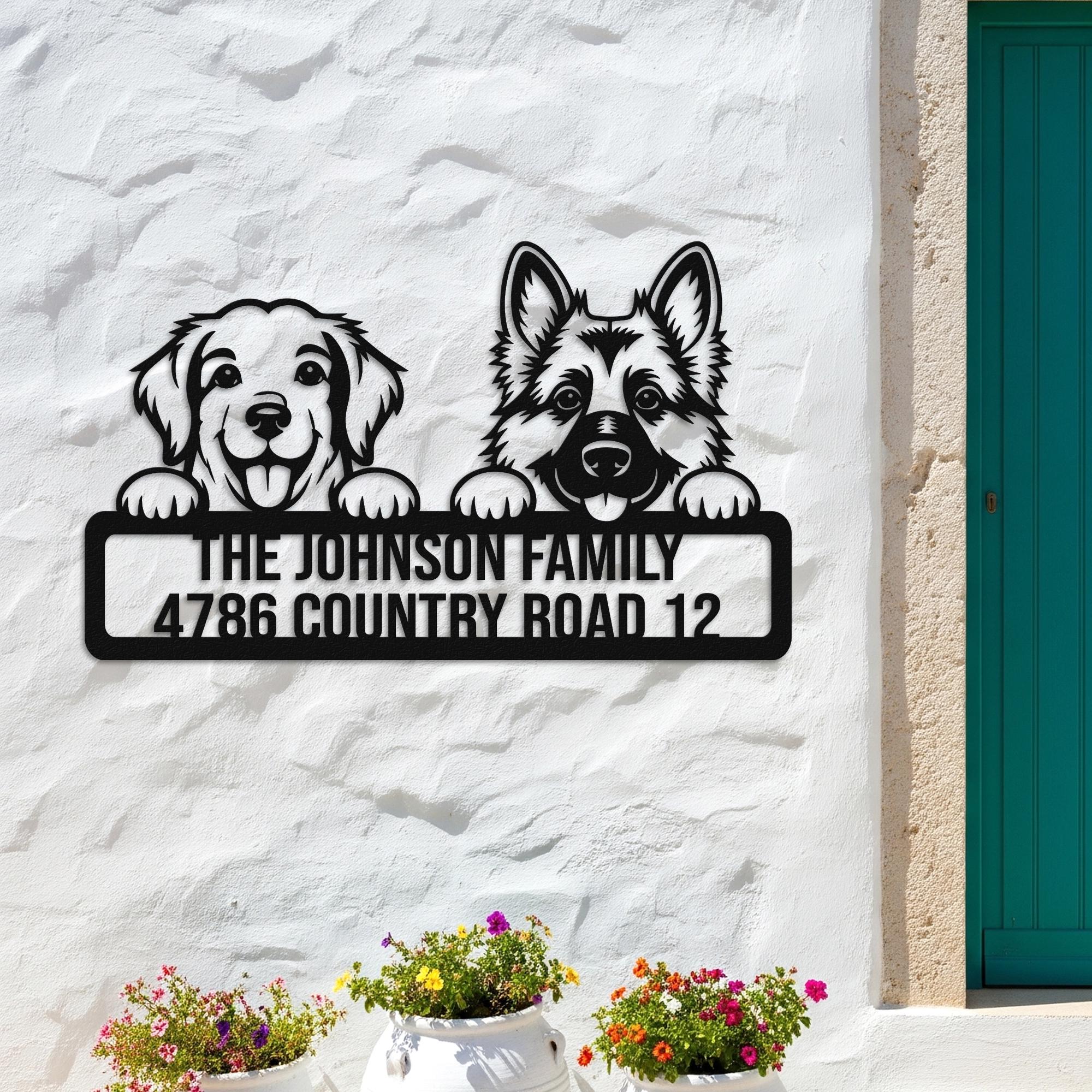 Personalized Dog Name Sign, Custom Dog Room Sign, Front Door Metal Sign ...