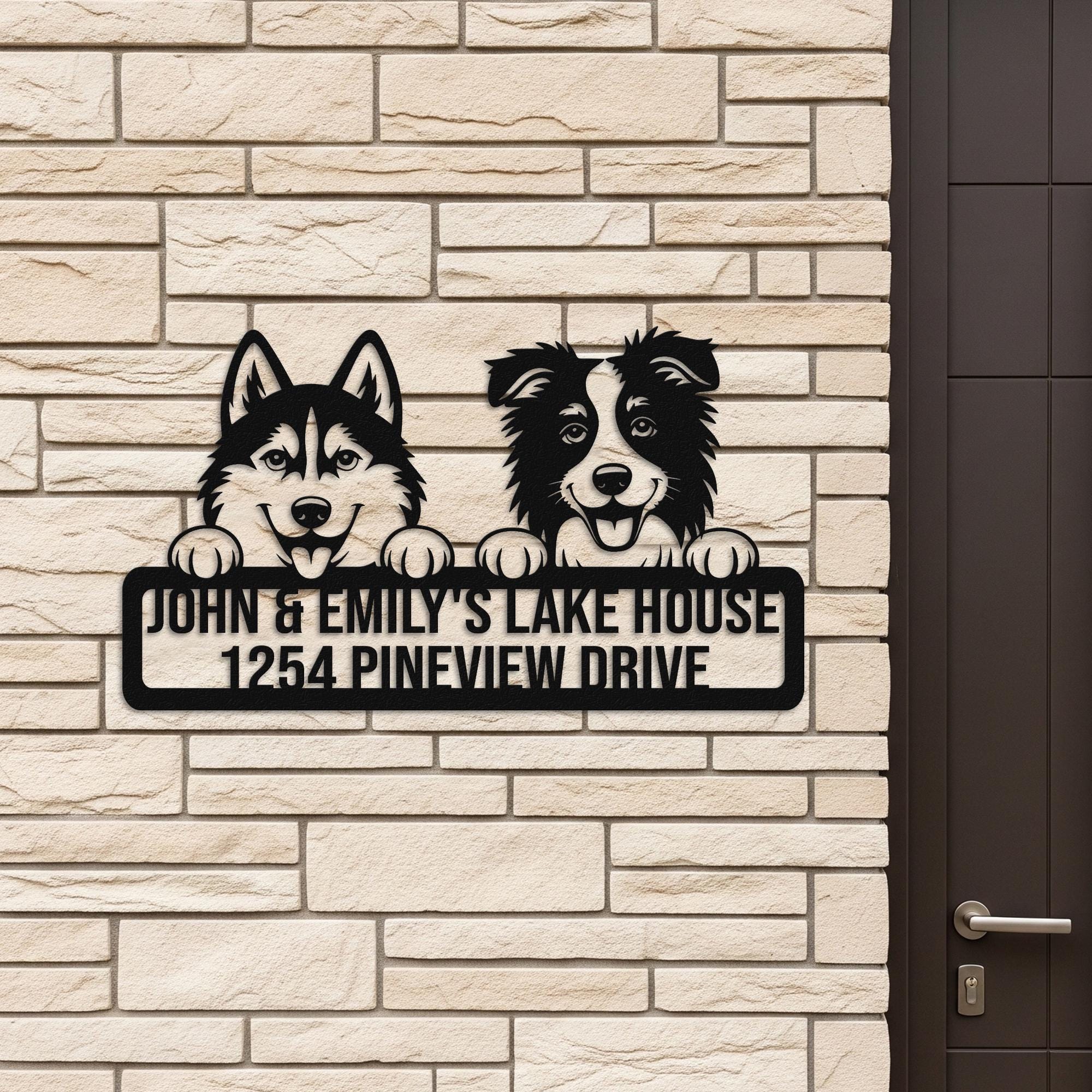 Personalized Dog Name Sign, Custom Dog Room Sign, Front Door Metal Sign ...
