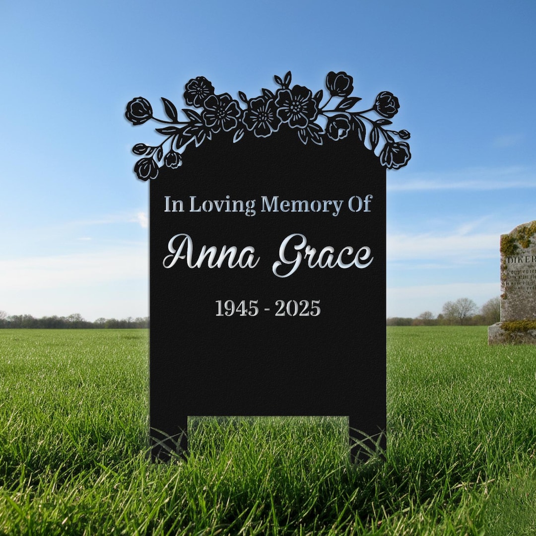 Custom Memorial Garden Sign, Metal Grave Marker, in Loving Memory Yard ...