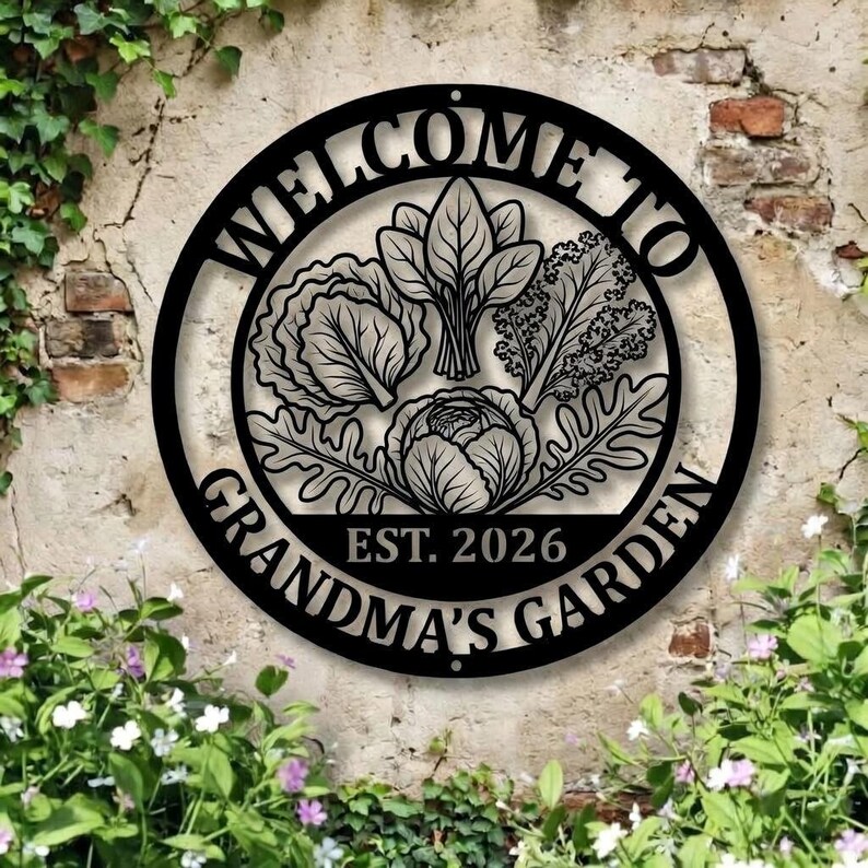 Personalized Grandma's Garden Sign, Custom Metal Vegetable Garden Decor ...