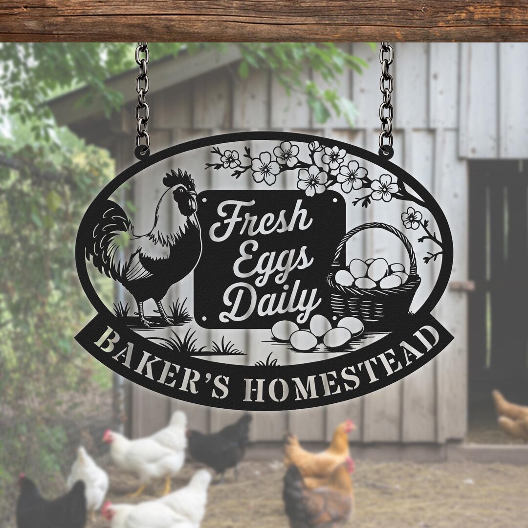 Personalized Hen House Metal Sign – Farm Chicken Coop Custom Decor ...