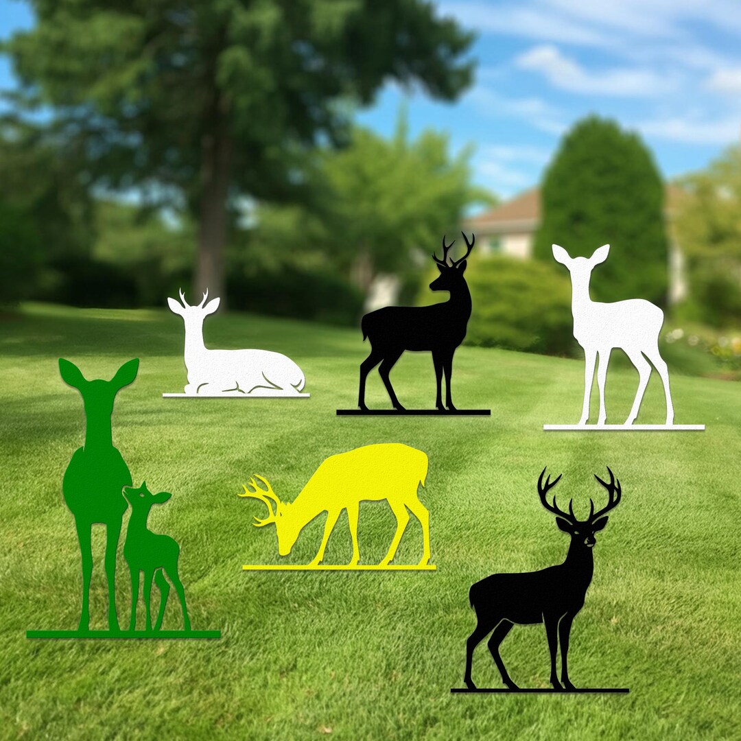 Custom Deer Metal Sign, Christmas Outdoor Deer Garden Stake, Farmhouse ...