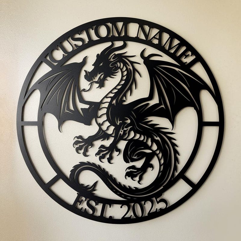 Name Sign Metal Dragon - Etsy
