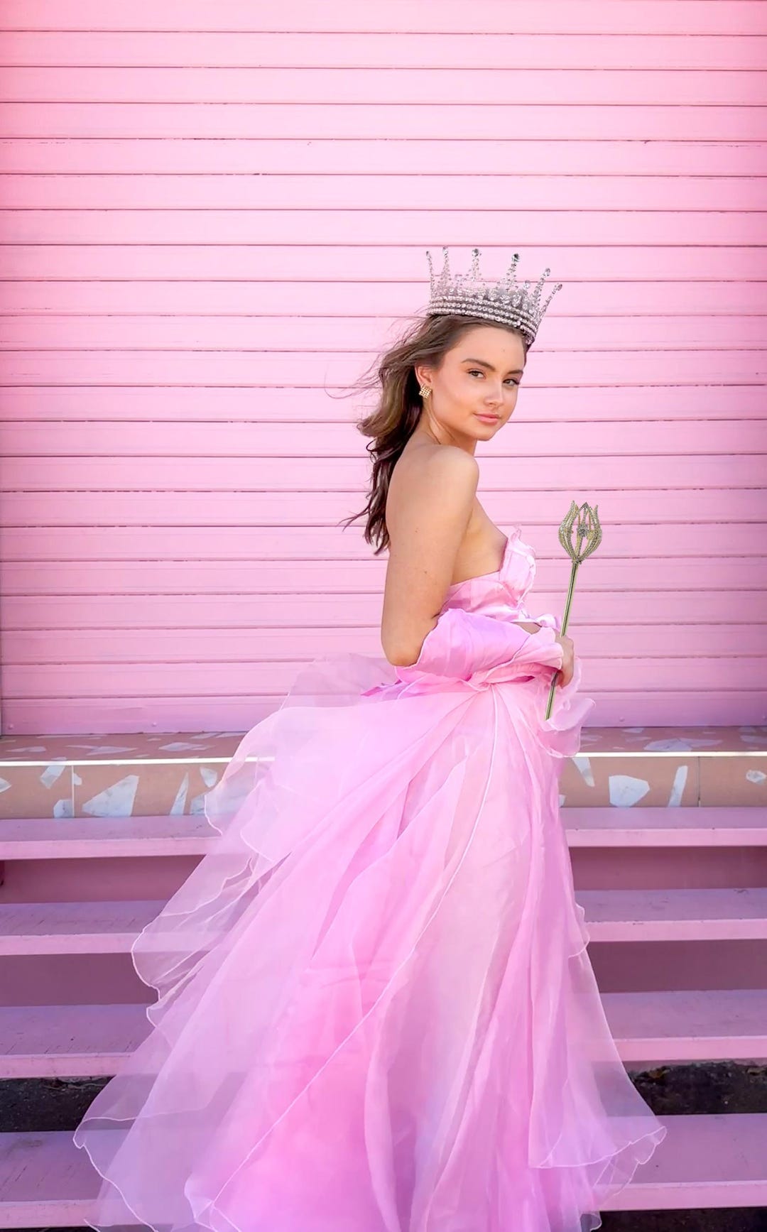 Glinda Ariana Grande Good Witch Pink Ball Gown – Sparkly Fairy Corset ...