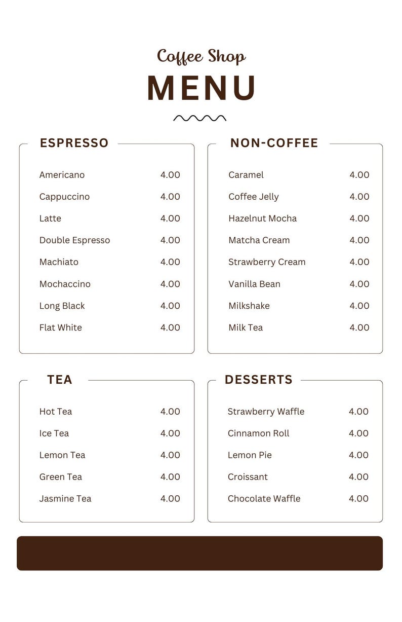Coffee Menu Digital Download - Etsy