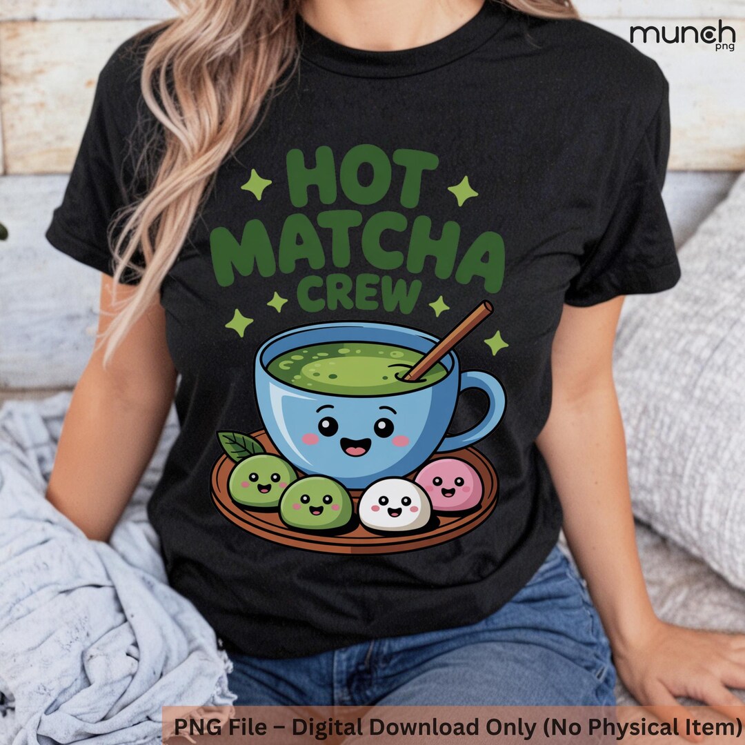 Hot Matcha Crew PNG | Cute Matcha Tea Clipart | Kawaii Matcha Cup ...