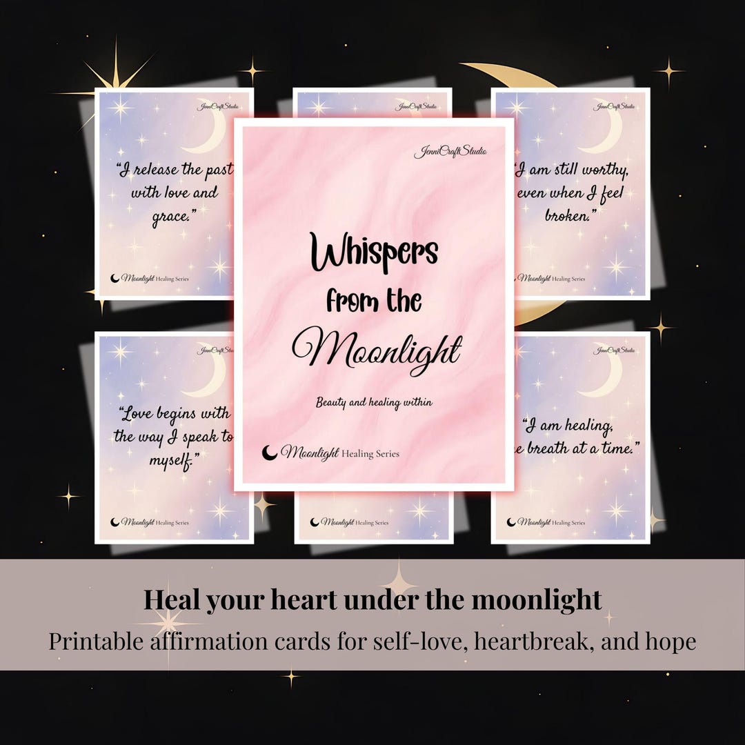 Printable Healing Affirmation Cards, Moonlight Healing, Heartbreak ...