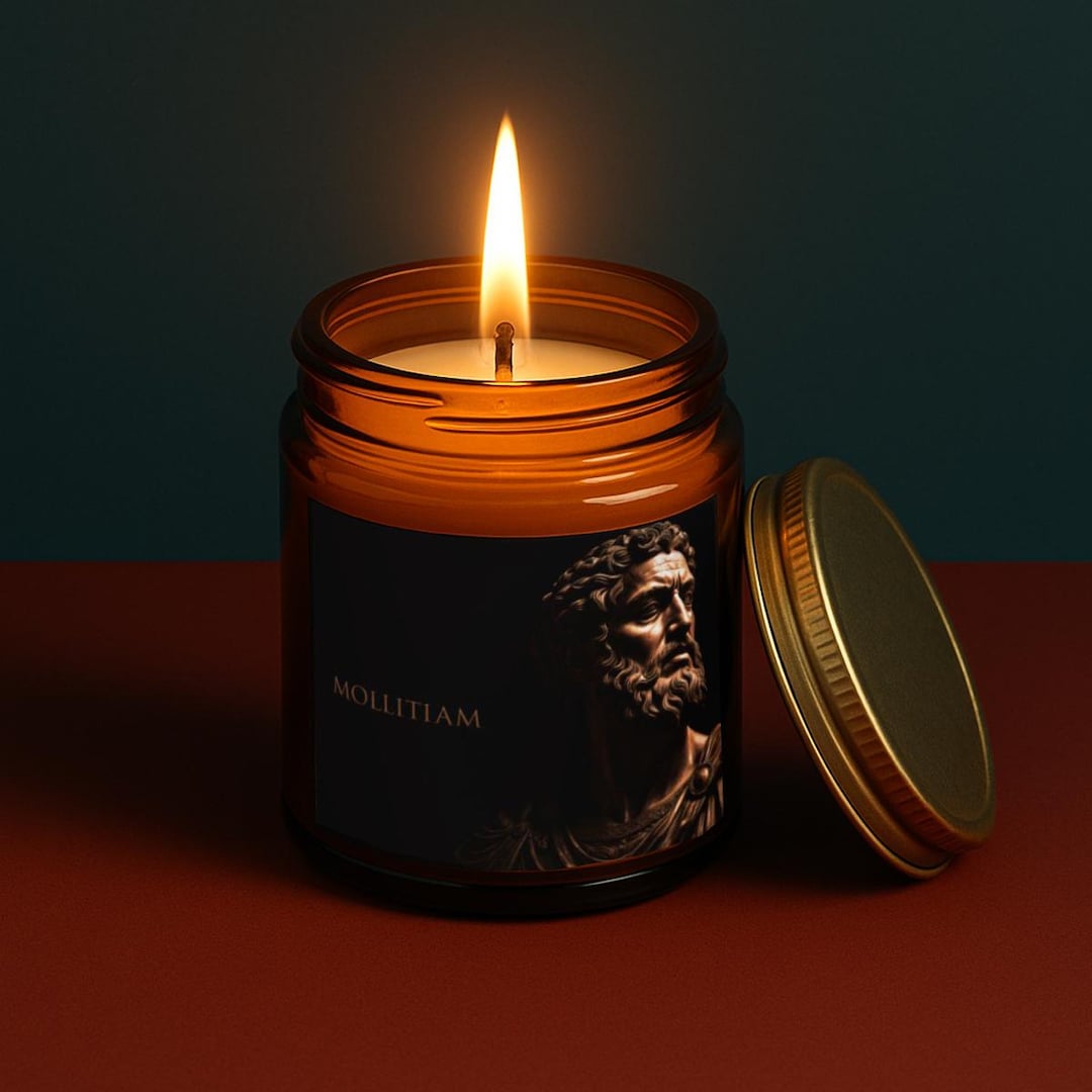 Mollitiam (resilience) Candle Mens Stoic Gift Masculine Philosophical ...