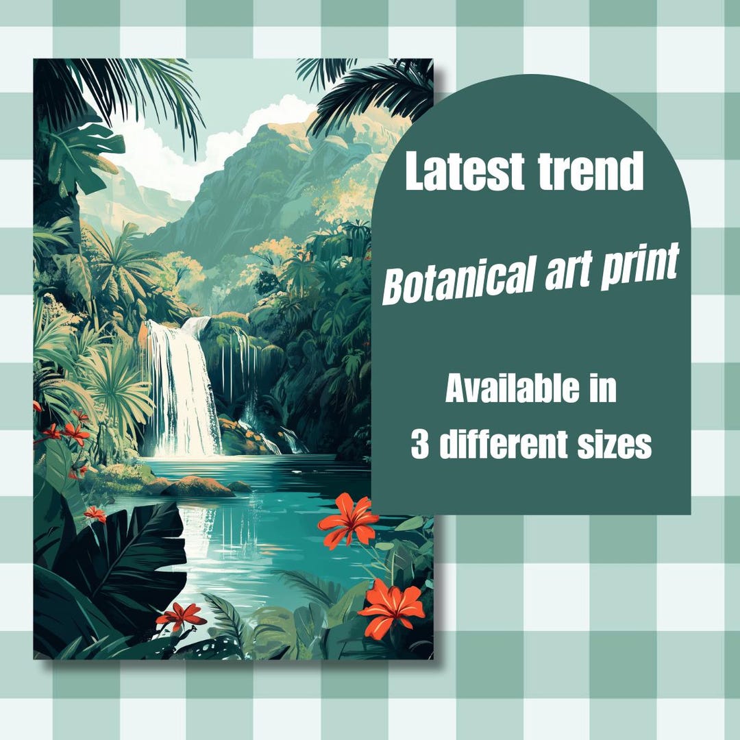 Botanical Print - Jungle Poster - Nature Print 3 Different Sizes ...