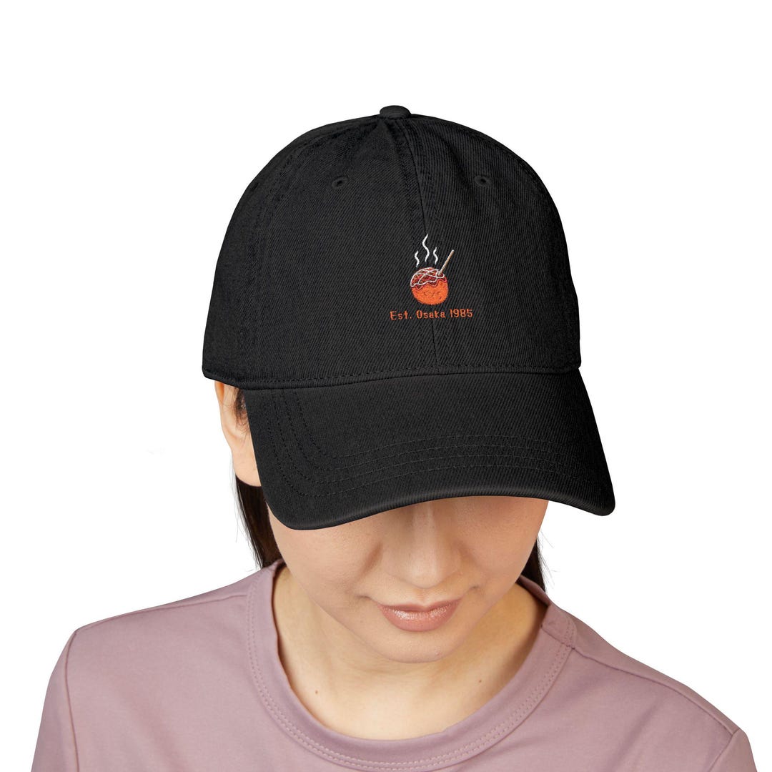 Embroidered Denim Hat - Japanese Art Cap, Takoyaki Cap, Vintage ...