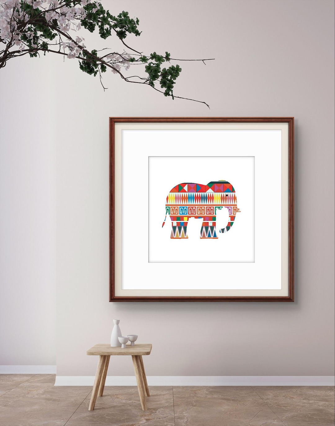 Thai Elephant Art Print: Akha Culture, Southeast Asian Decor (digital ...