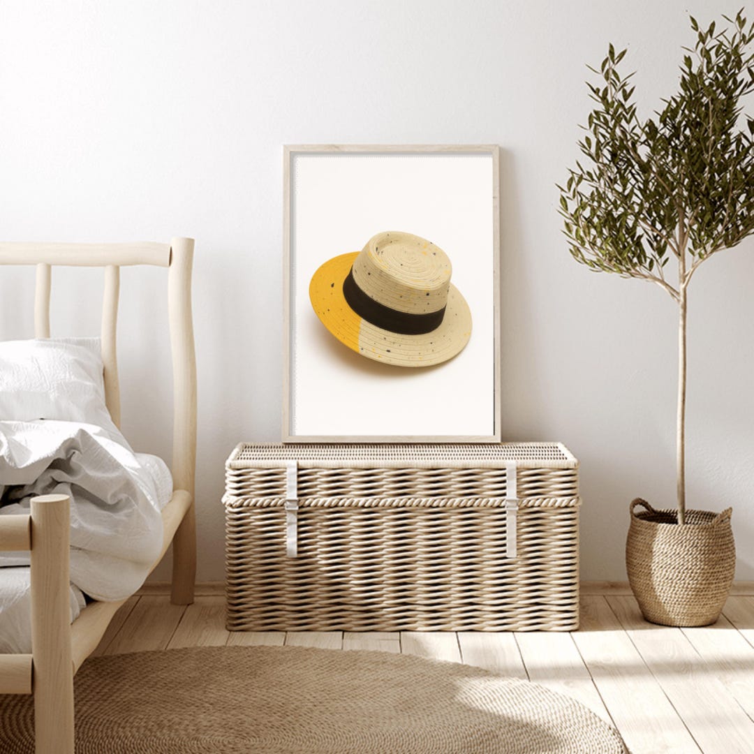 Two-color Hat – Printable Wall Art Digital Download, Minimalist Fashion ...