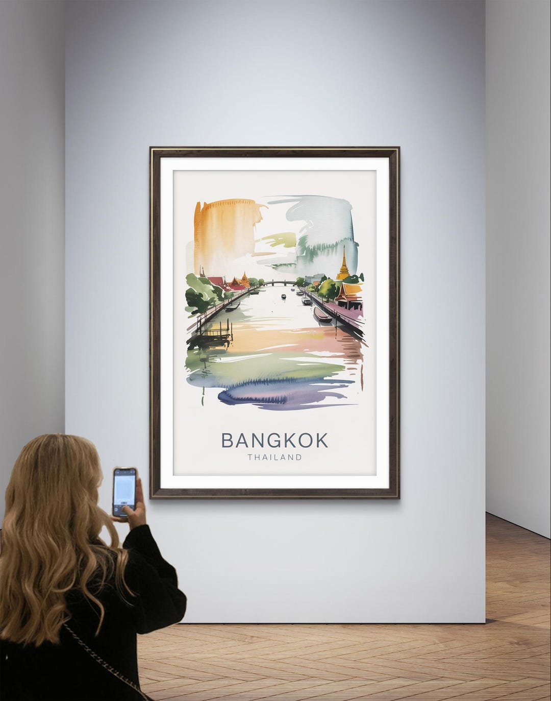 Taling Chan Floating Market Bangkok Print: Thai Travel Poster (digital ...