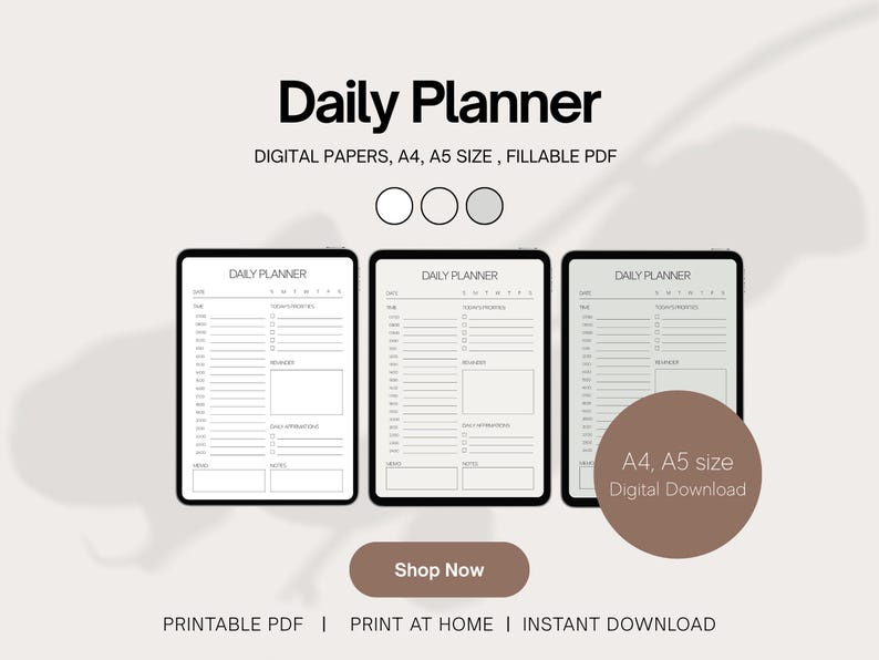 Productivity Planner Template: Printable PDF, A4/A5 Sizes (digital ...