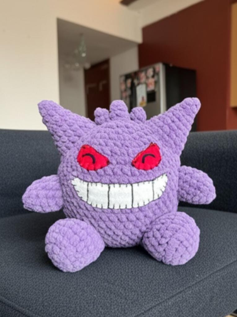Amigurumi Gengar Crochet Pattern | Gengar Amigurumi Pokemon Plushie ...