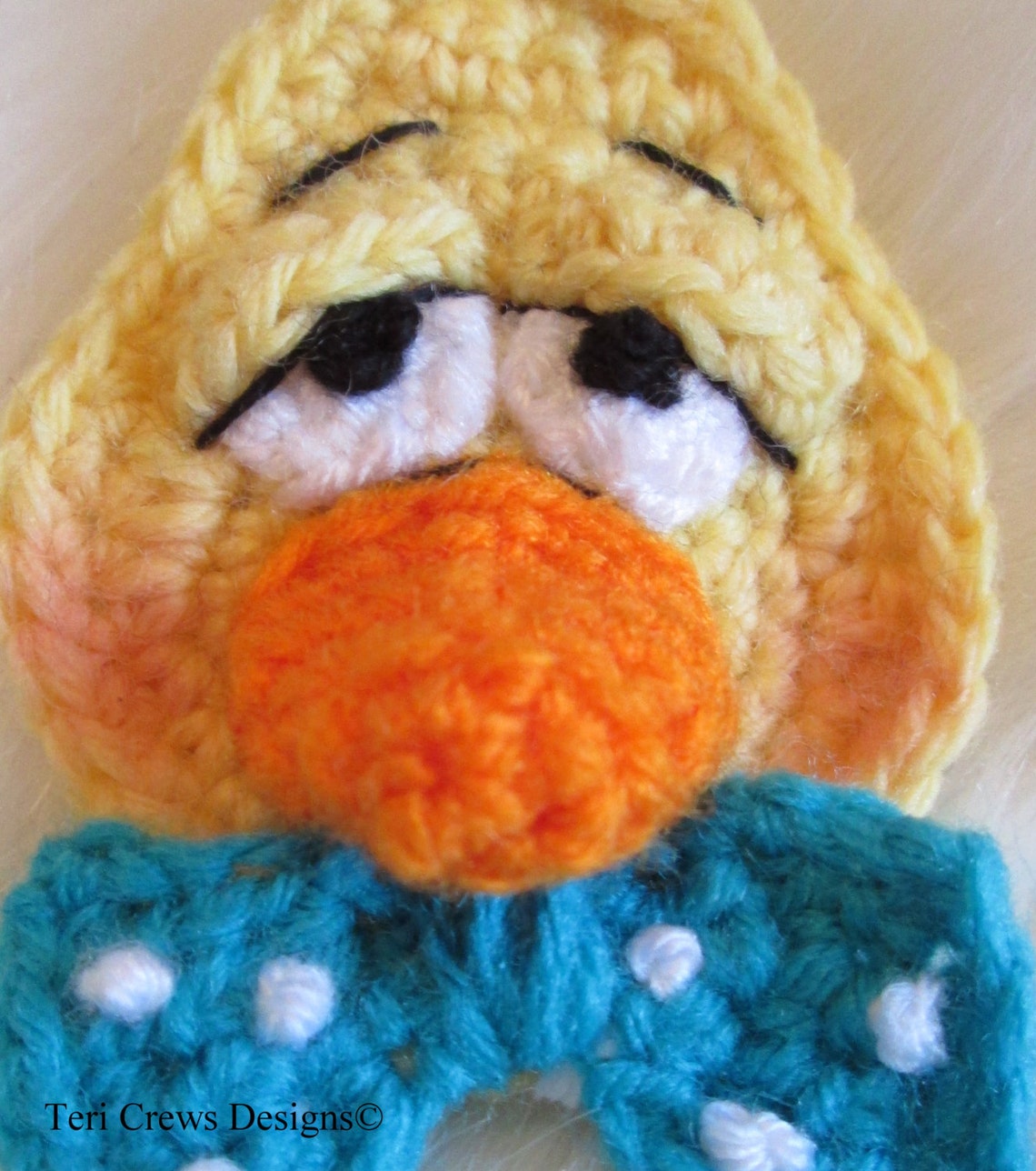 Crochet Pattern Duck Applique Embellishment by Teri Crews Wool | Etsy