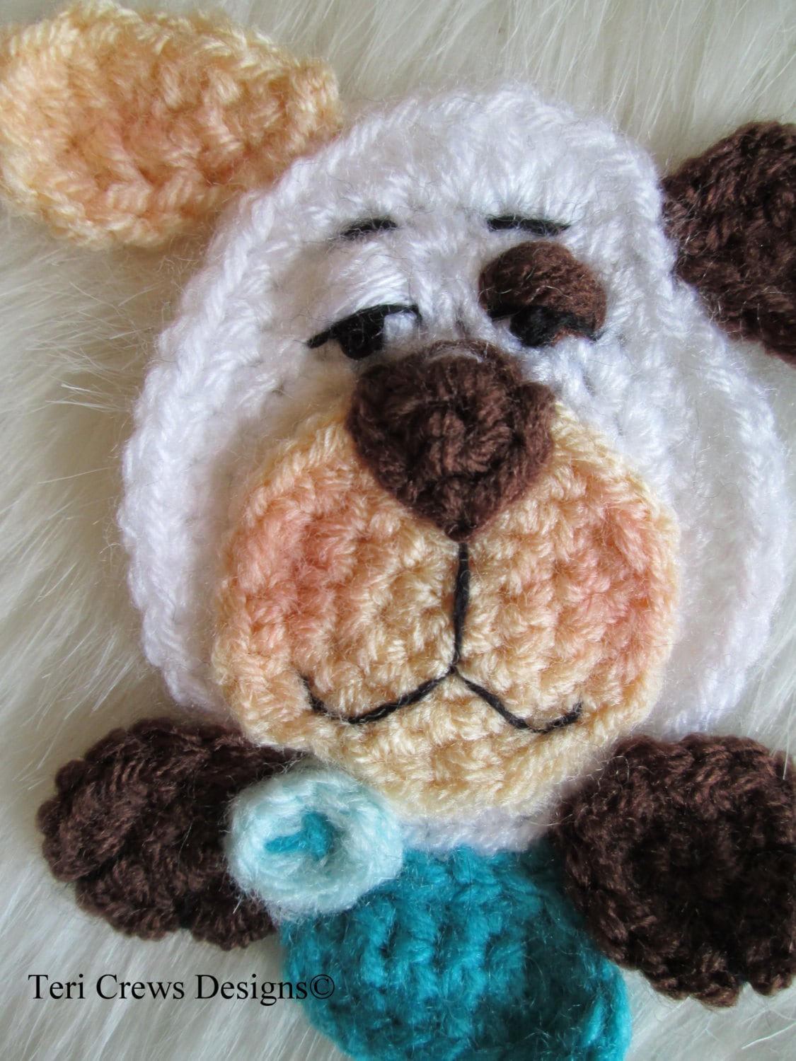 Crochet Pattern Dog Applique Embellishment by Teri Crews Wool | Etsy