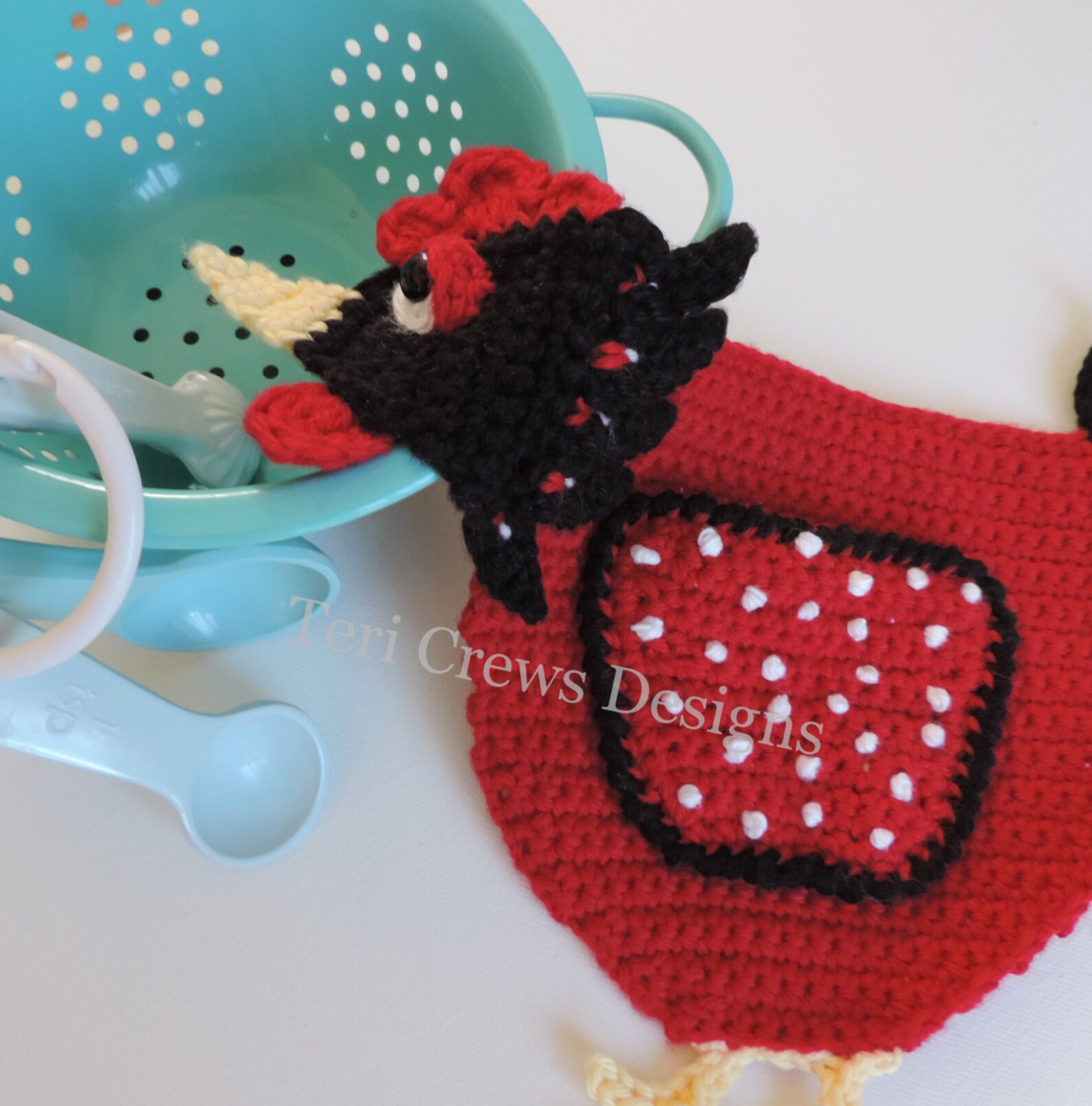 Rooster Potholder Decor Amigurumi Crochet Pattern by Teri - Etsy
