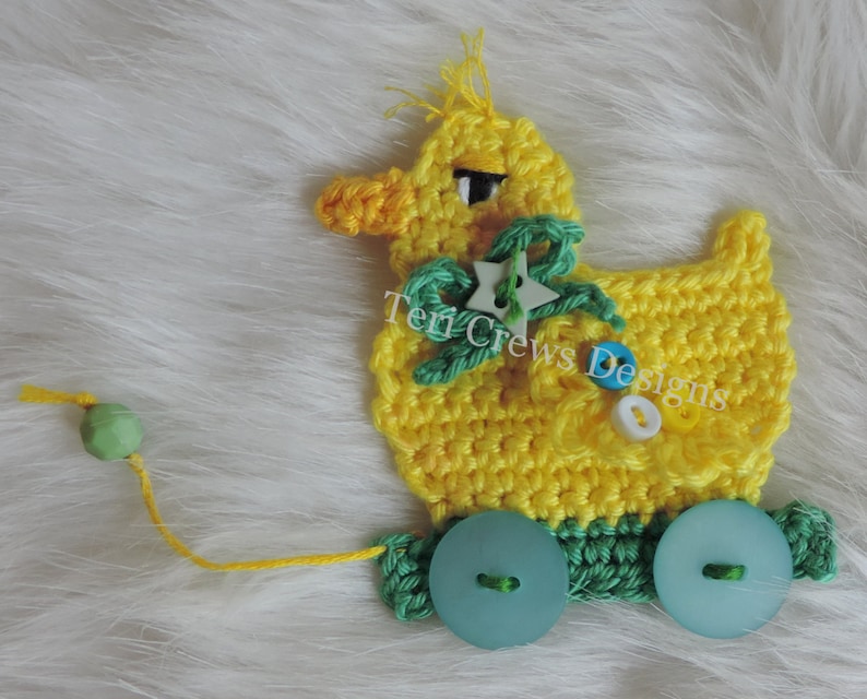 Duck on Wheels Applique Embellishment Crochet Pattern by Teri - Etsy