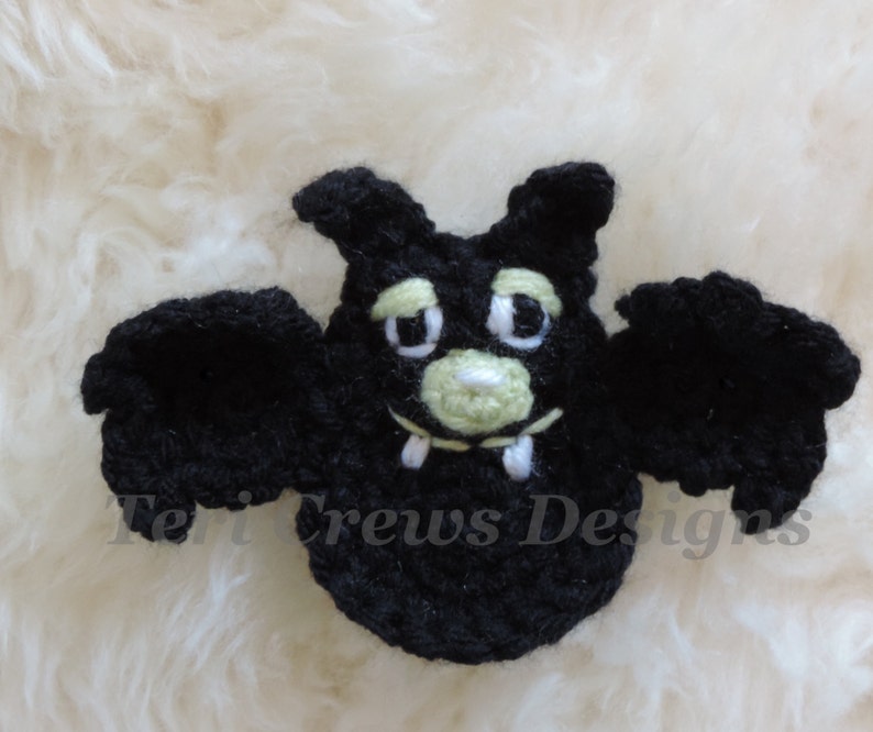 Cute Bat Applique Crochet Pattern Instant Download Teri Crews | Etsy