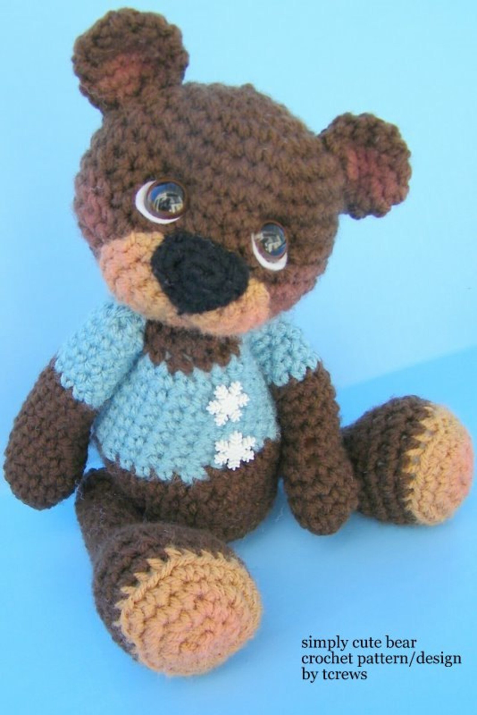 Crochet Pattern Cute Teddy Bear by Teri Crews Instant Download | Etsy